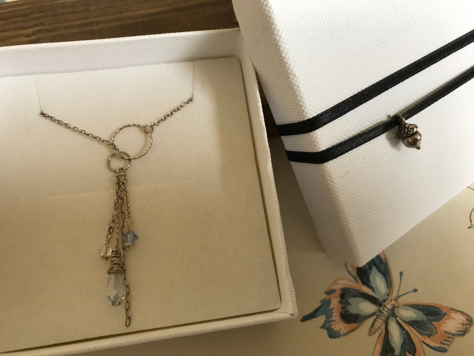 Sterling Silver Loop Through Necklace With Beads Clustered - Etsy