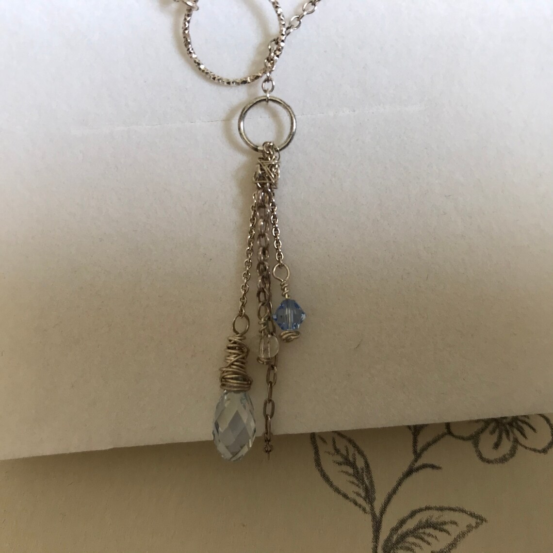 Sterling Silver Loop through Necklace with beads Clustered | Etsy