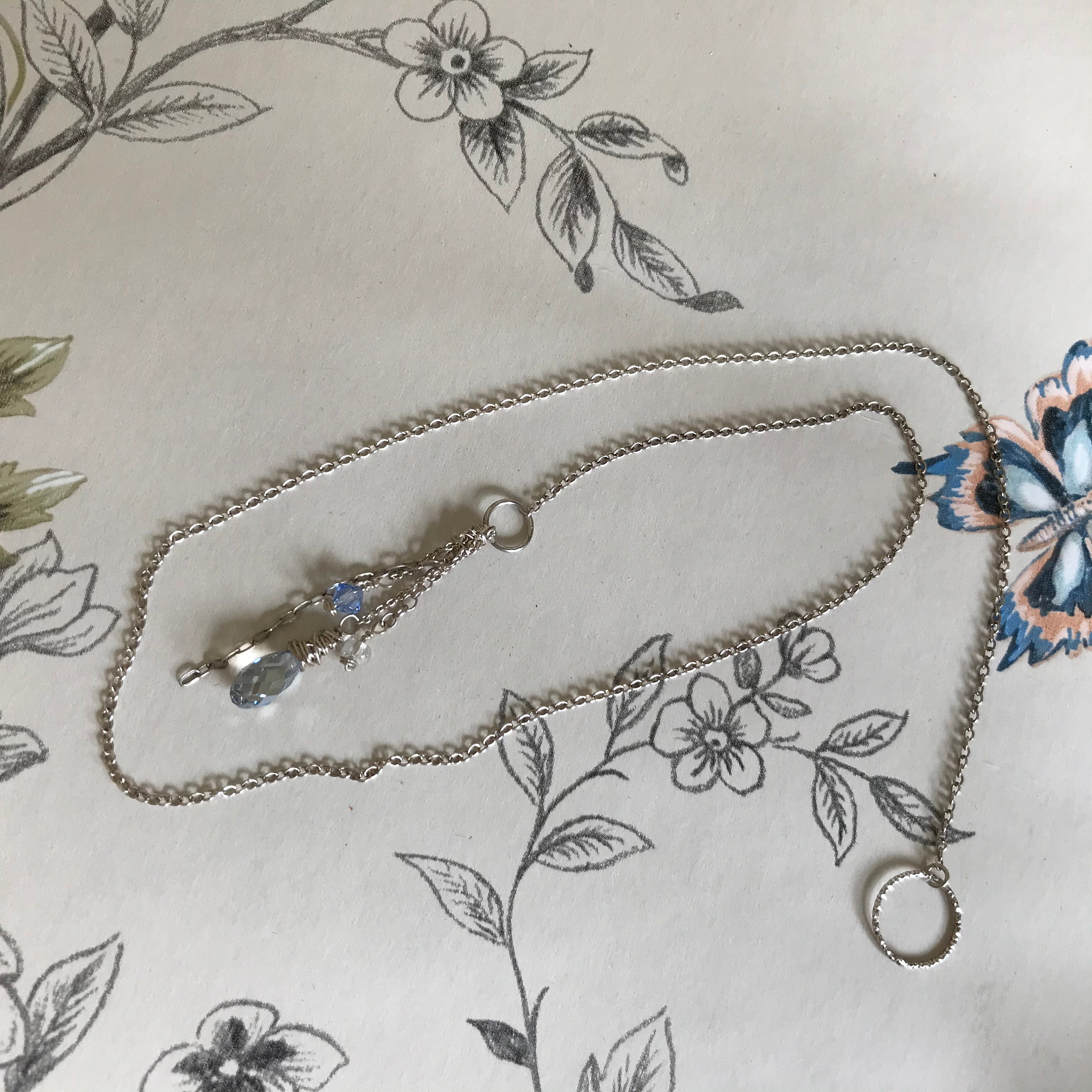 Sterling Silver Loop Through Necklace With Beads Clustered - Etsy