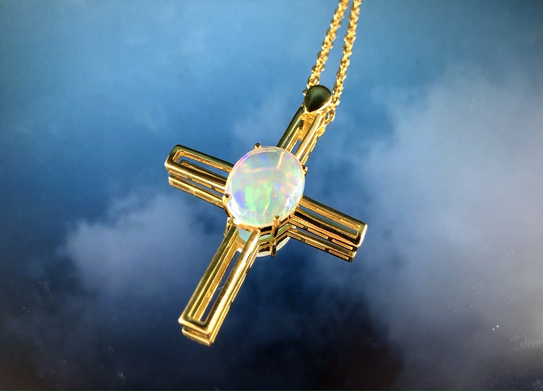Jesus Christ Ethiopian Opal Pendant in 925 Silver Necklace, Unisex ...