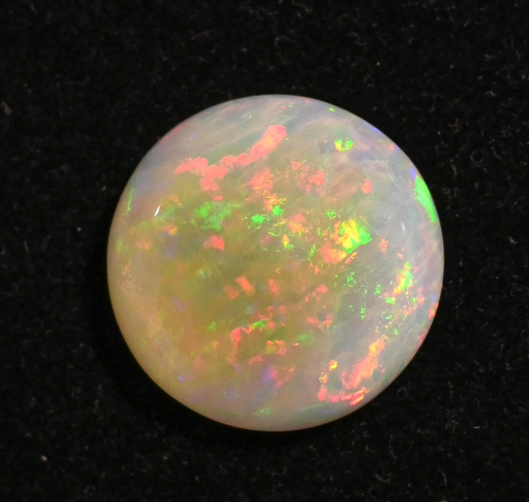 Natural Round 14.8 Carats Unique Fire Big White Yellow Fire Opal for ...