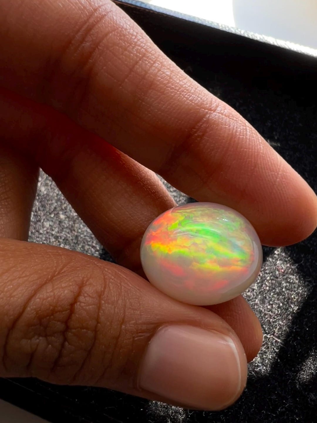 Ethiopian Fire Opal Cabochon Gemstone 13.50 Carat, Large Fire Opal ...