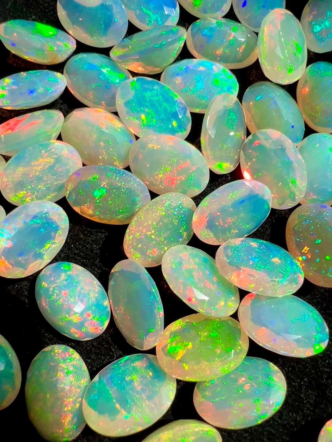 Genuine Ethiopian AAA Calibrated Oval Opal Faceted Gemstones, 10-piece ...