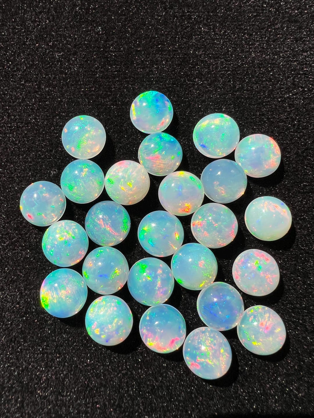 Round Ethiopian Opal Lot 4mm to 10mm Natural AAA Calibrated Opals 10 Pieces Loose Opal Gemstones ...