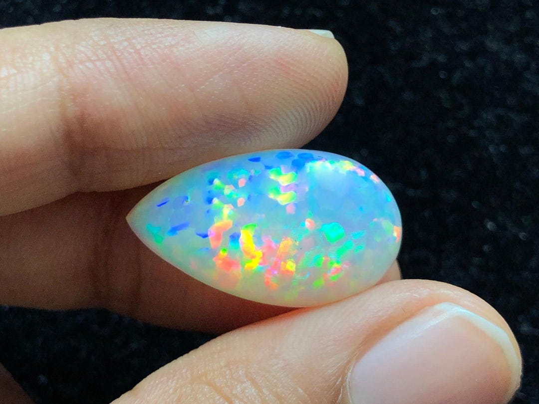 Loose Big Blue Ethiopian Welo Opal Stone 8.6 Cts, Top Grade Pear ...