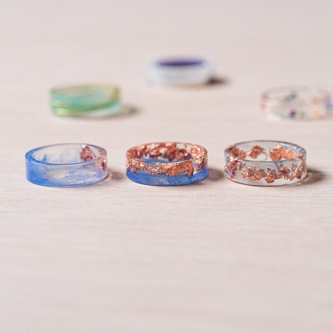Stackable Ring Set Resin Ring - Etsy
