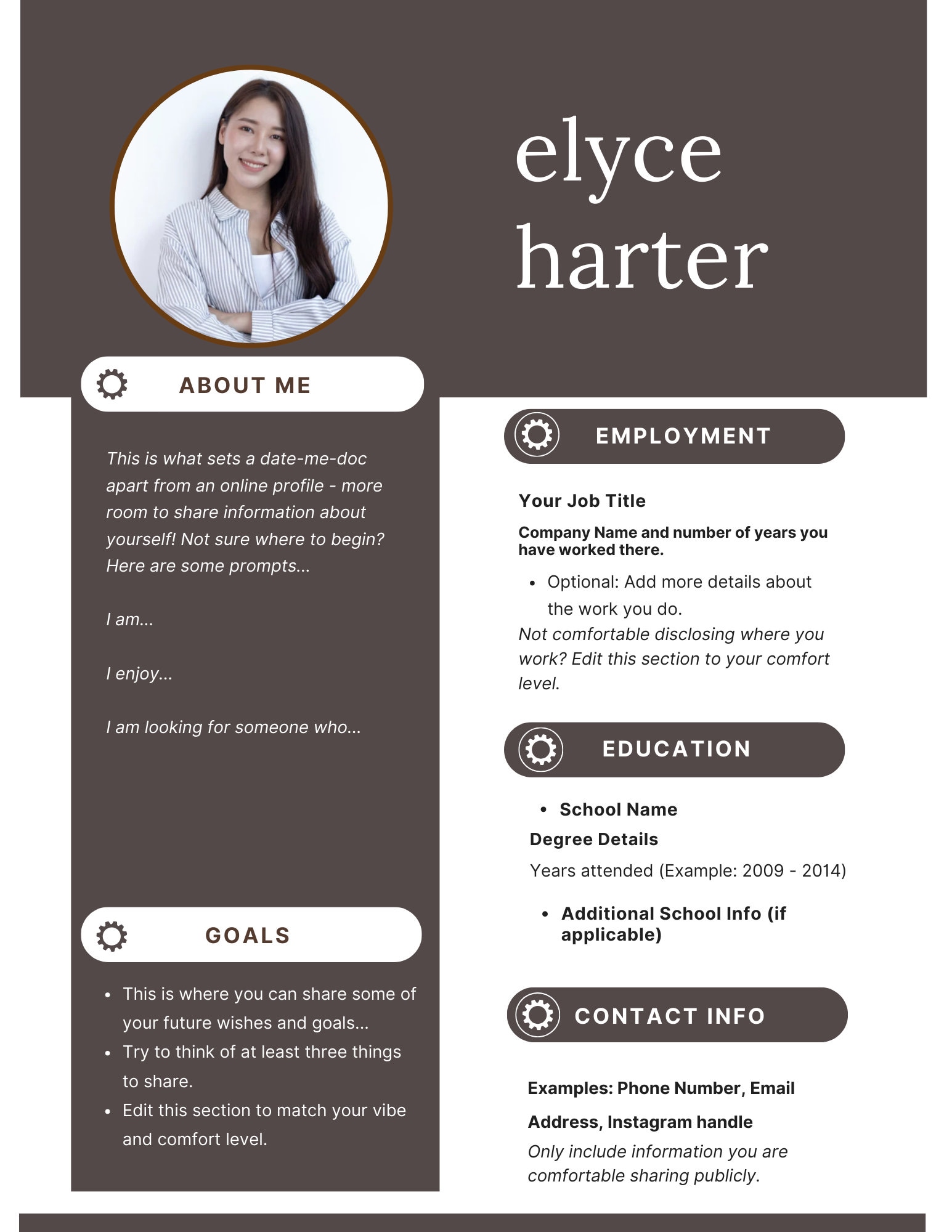 Date-me-doc Personal Resume Template - the Popular Alternative to ...