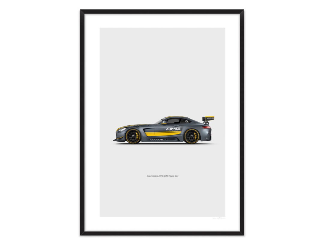 Cartel del Mercedes AMG GT3 Racing Car 2016 - Etsy México