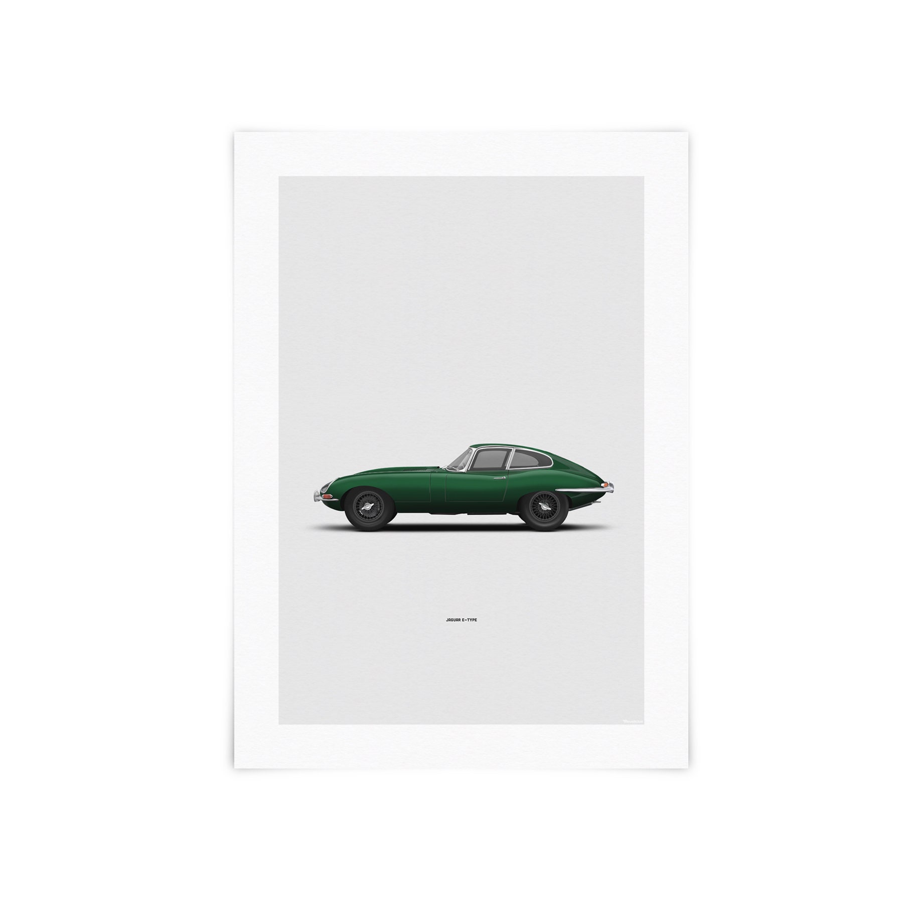 Jaguar E-type in British Racing Green Car Poster - Etsy