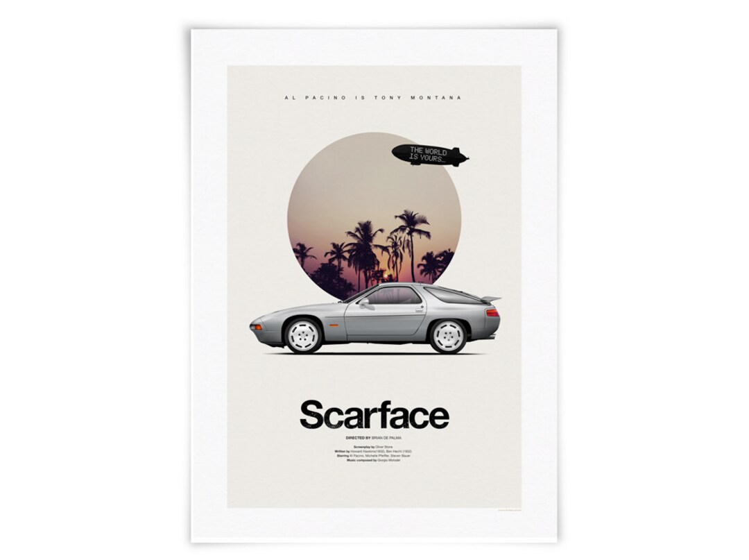 Porsche 928 Scarface Car Poster - Etsy