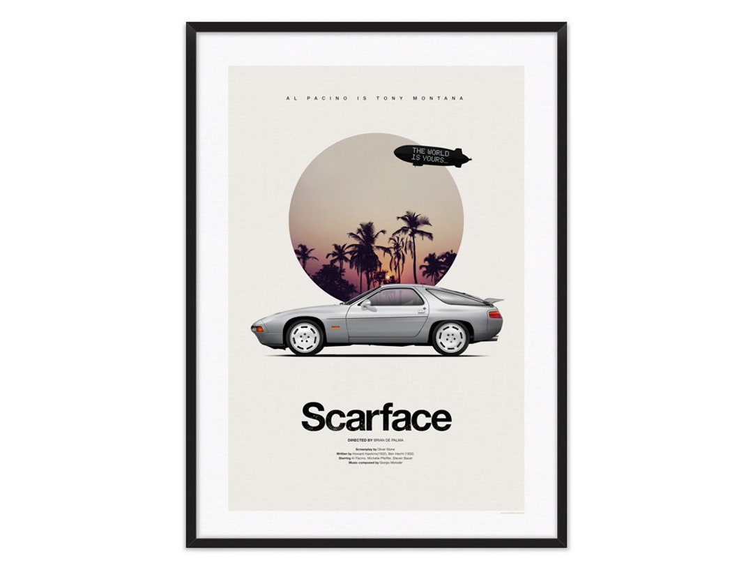 Porsche 928 Scarface Car Poster - Etsy