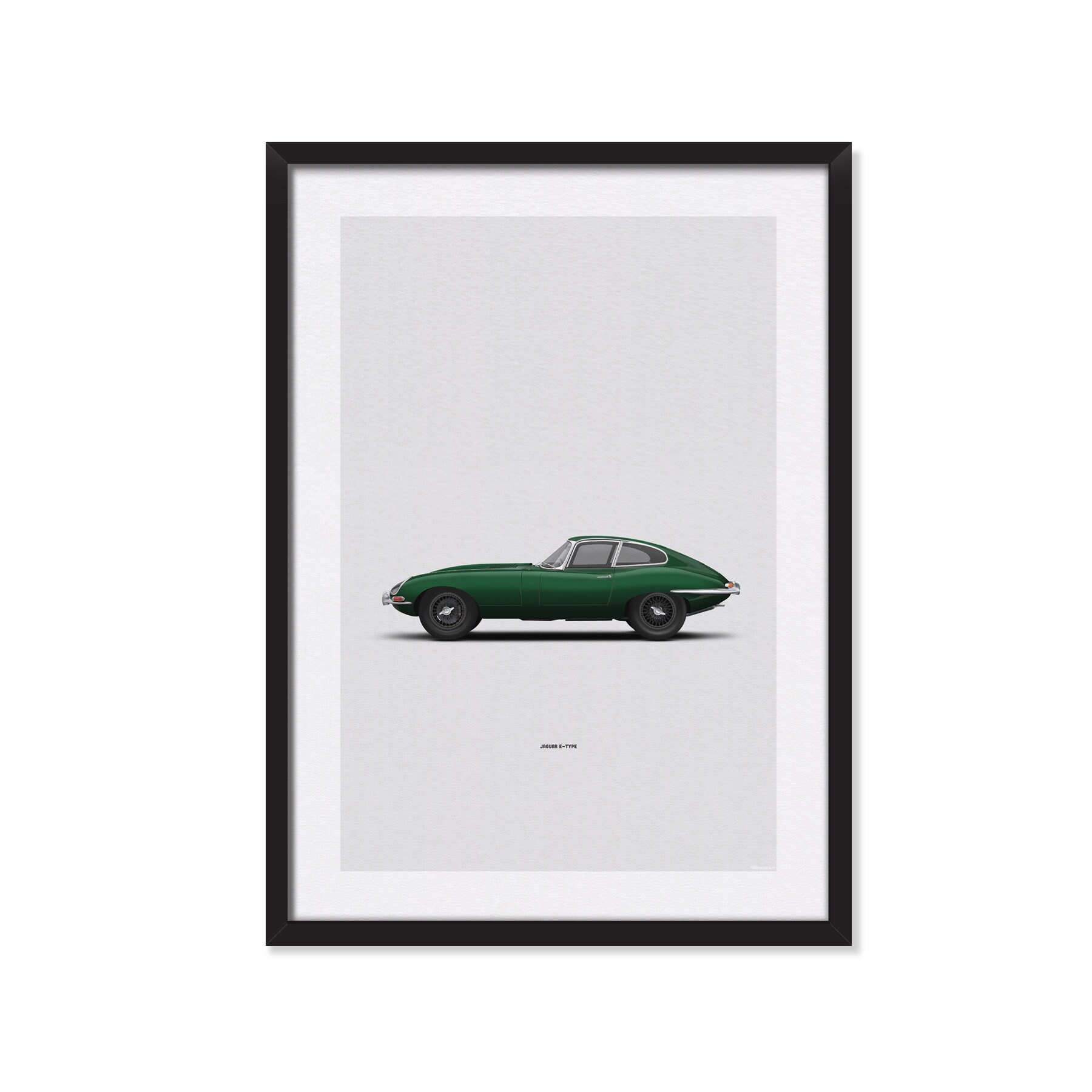 Jaguar E-type in British Racing Green Car Poster - Etsy