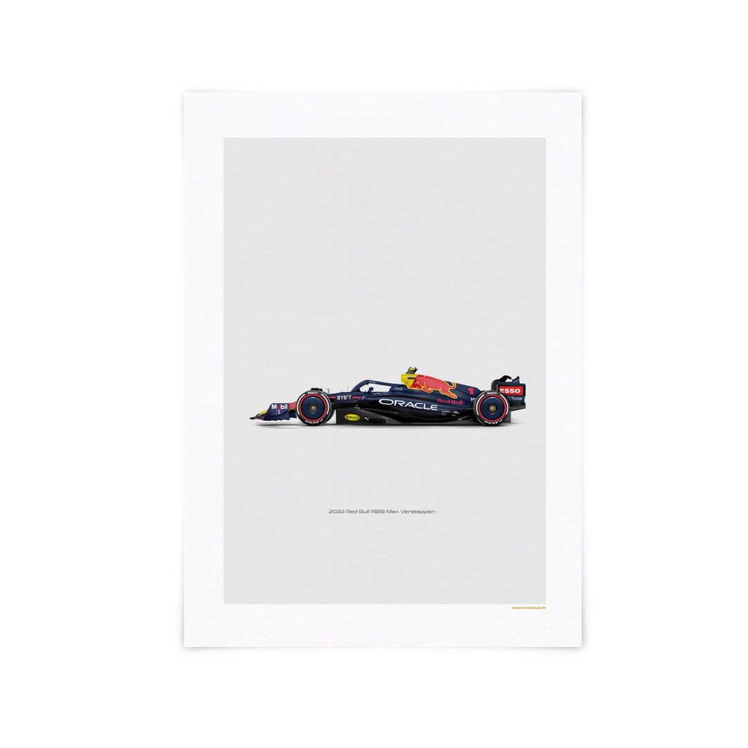 2022 Red Bull RB18 Formula 1 Car Poster, Car Illustration, Car Print ...