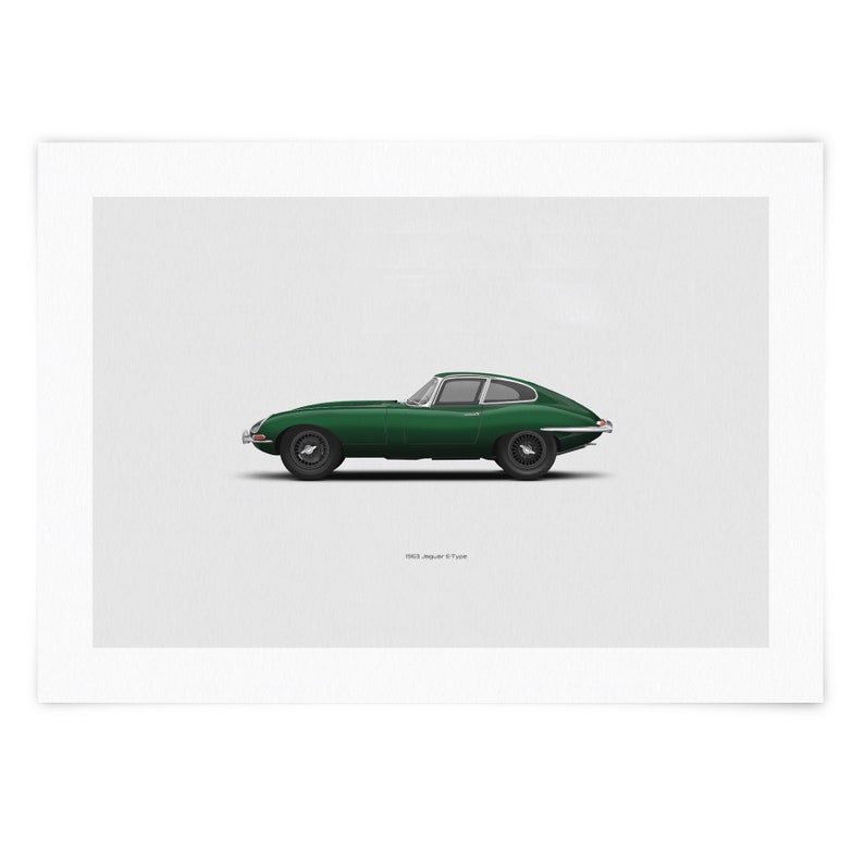 Jaguar E-type in British Racing Green Car Poster - Etsy