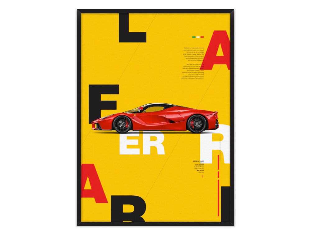 Ferrari Laferrari Car Poster - Etsy
