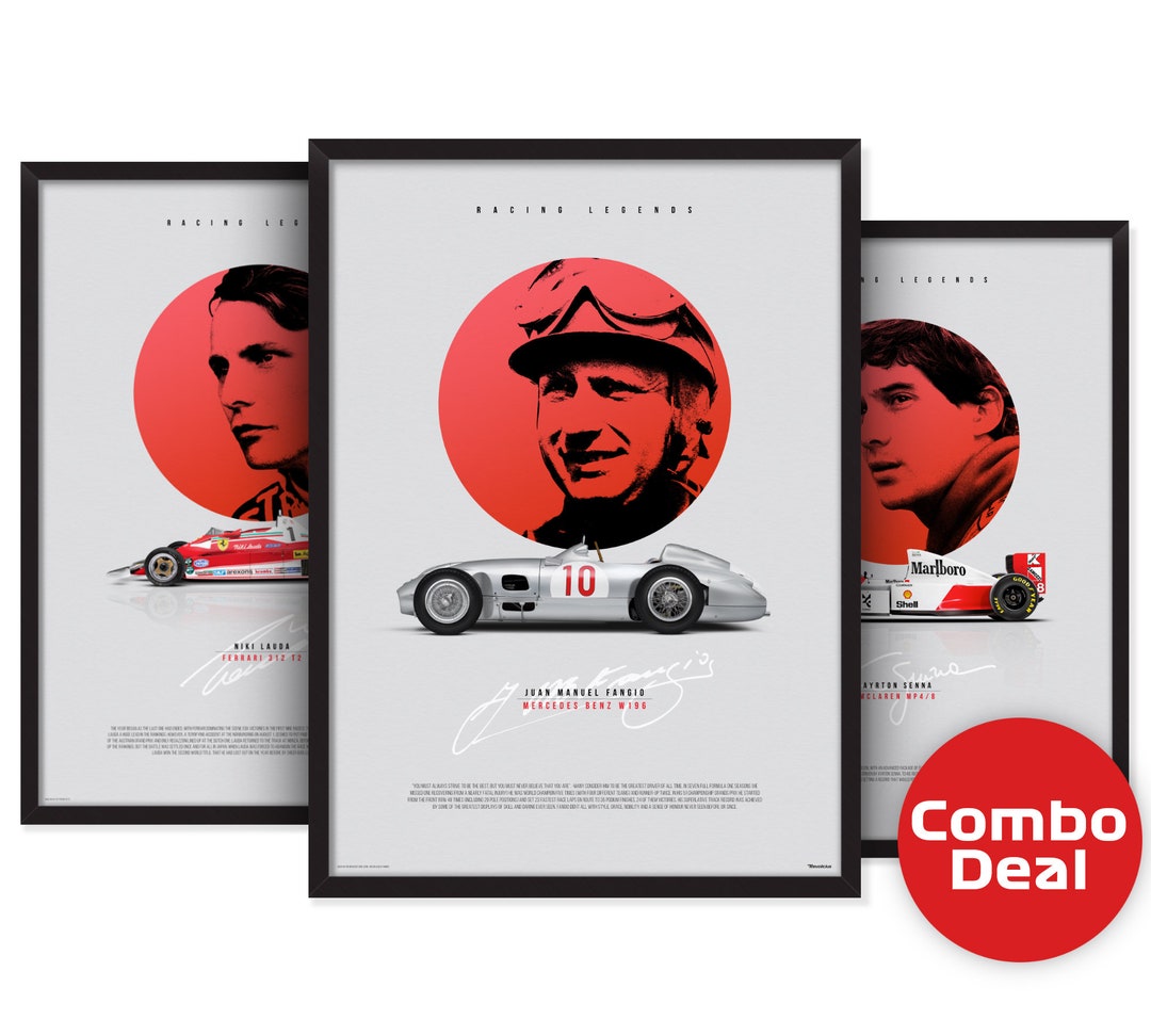 Racing Legends 3 Car Posters Combo - Etsy