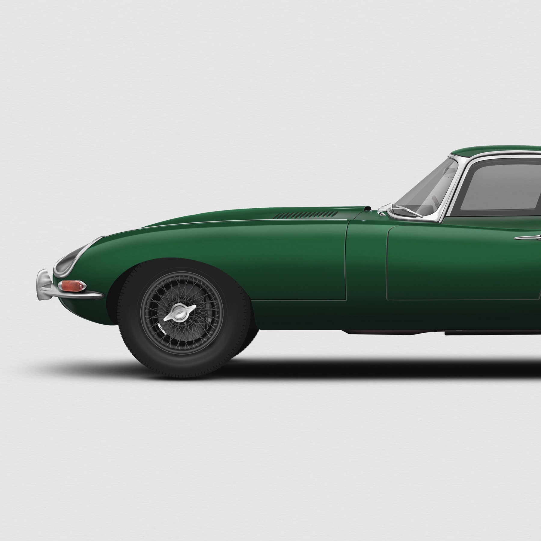 Jaguar E-type in British Racing Green Car Poster - Etsy