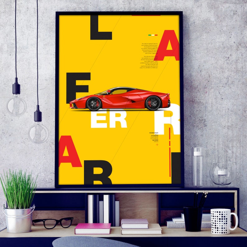 Ferrari Laferrari Car Poster - Etsy