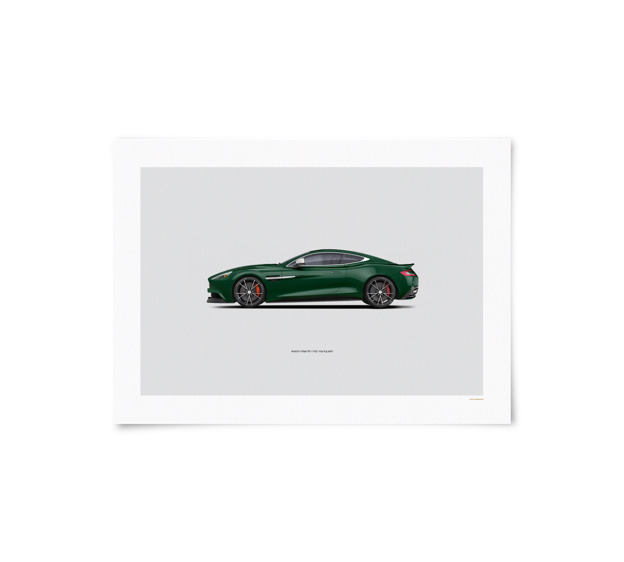 Aston Martin V12 Vanquish in British Racing Green Car Poster - Etsy