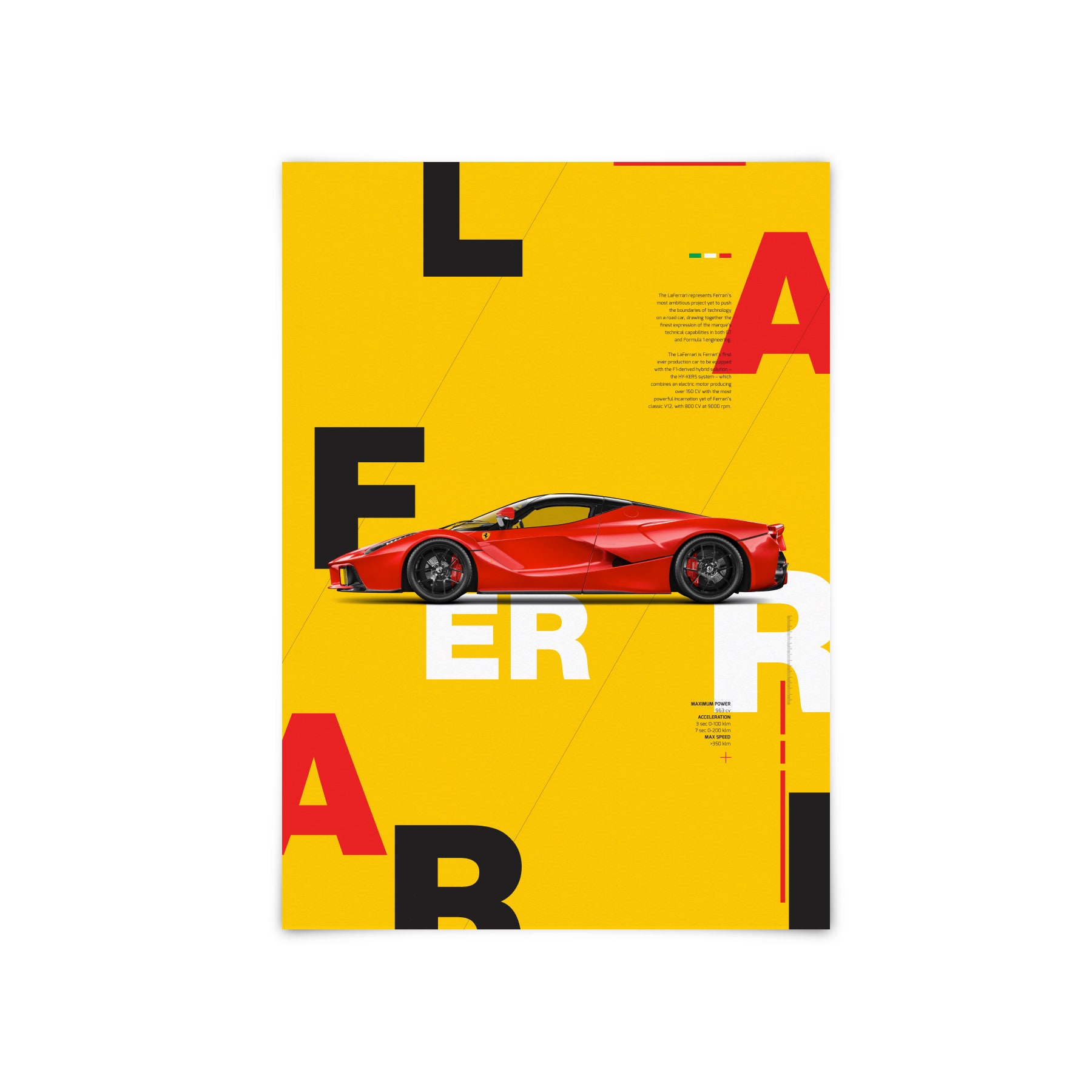 Ferrari Laferrari Car Poster - Etsy