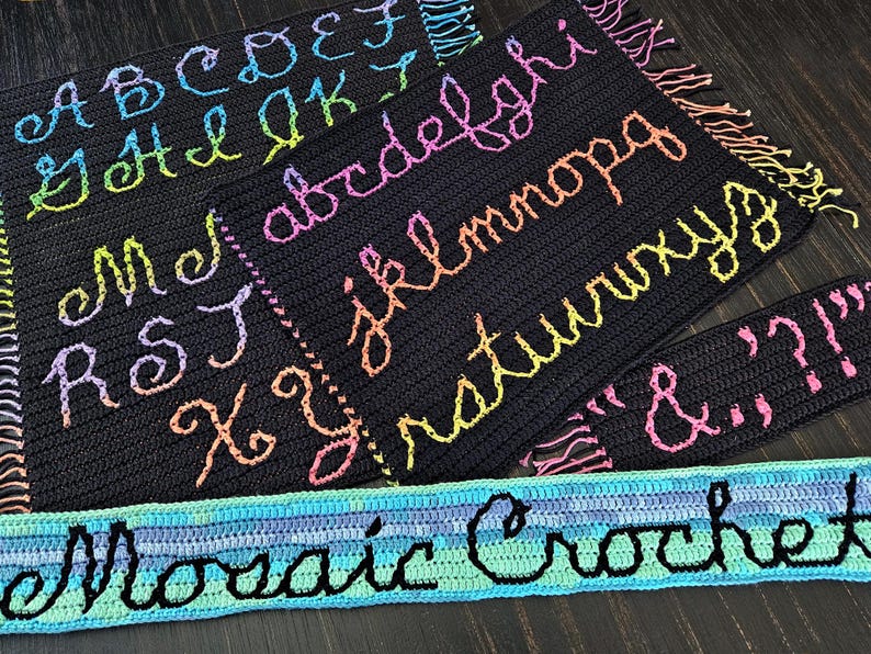 Cursive Alphabet Mosaic Crochet Pattern by Sixel Design - Etsy