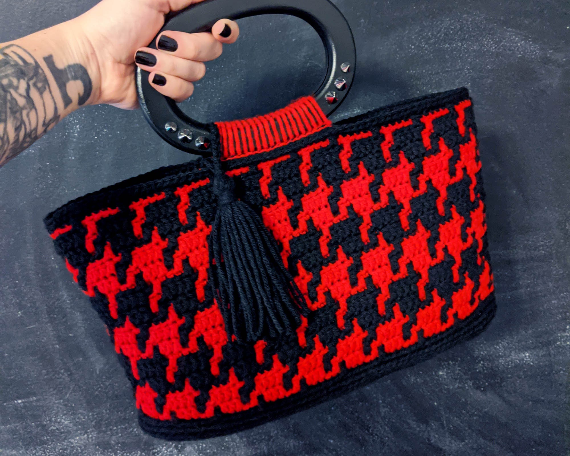 Houndstooth Mosaic Crochet Pattern Chart by Sixel Design - Etsy UK