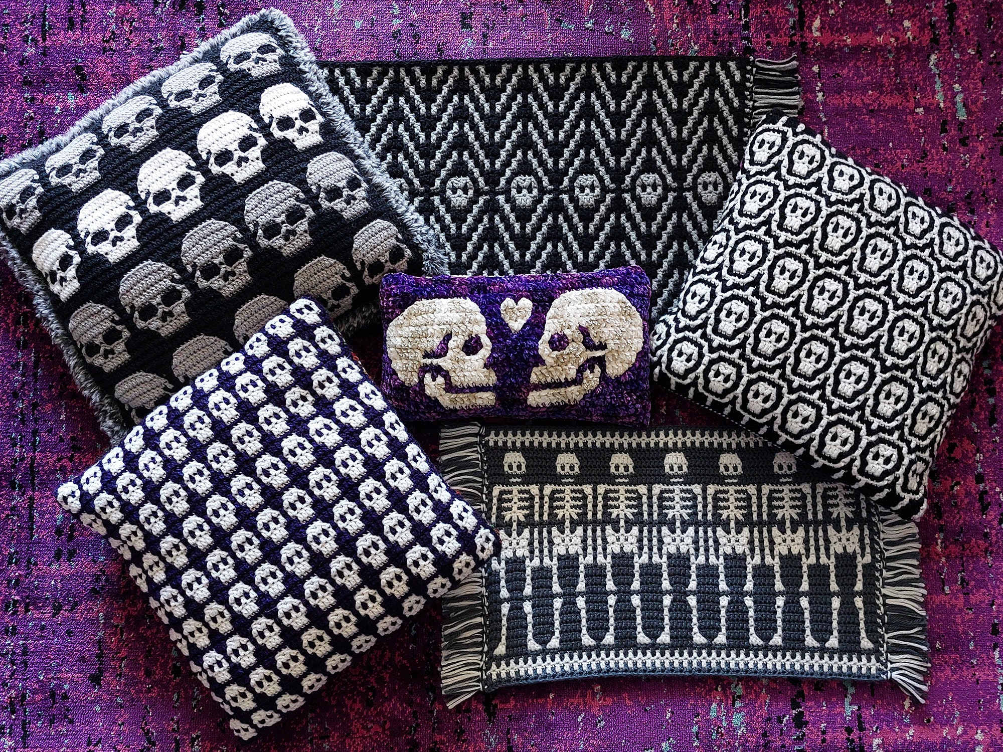 The Catacombs Pack Mosaic Crochet Skull Patterns by Sixel - Etsy