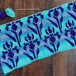 Irises Mosaic Crochet Pattern Flower Chart by Sixel Design - Etsy