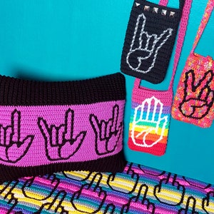 Hand Signs Mosaic Crochet Pattern Pack Charts by Sixel Design - Etsy