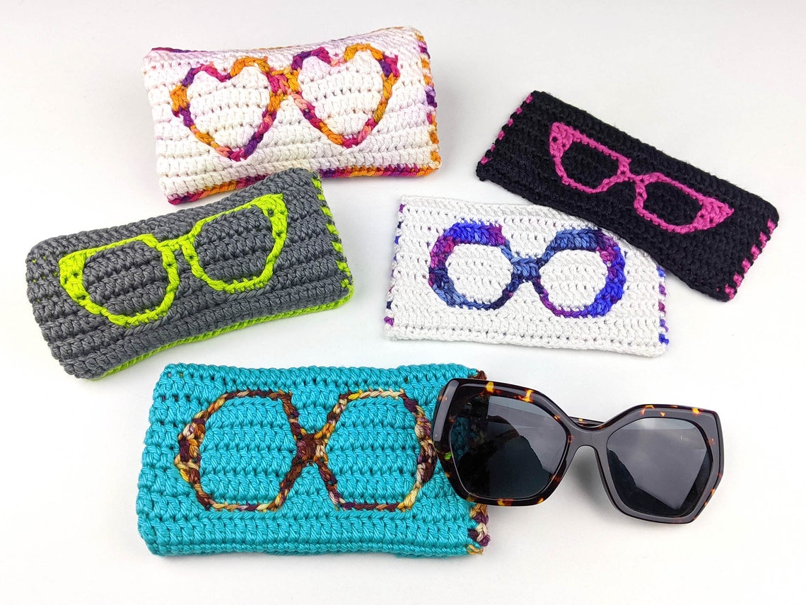 Retro Sunglasses Mosaic Crochet Patterns by Sixel Design - Etsy