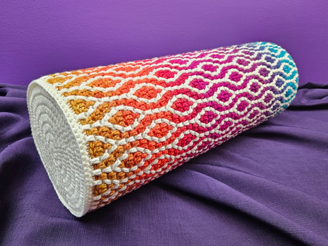 Dreams Mosaic Crochet Bolster Pillow Pattern by Sixel Design - Etsy