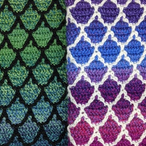 Dragon Scales Mosaic Crochet Pattern Chart by Sixel | Etsy