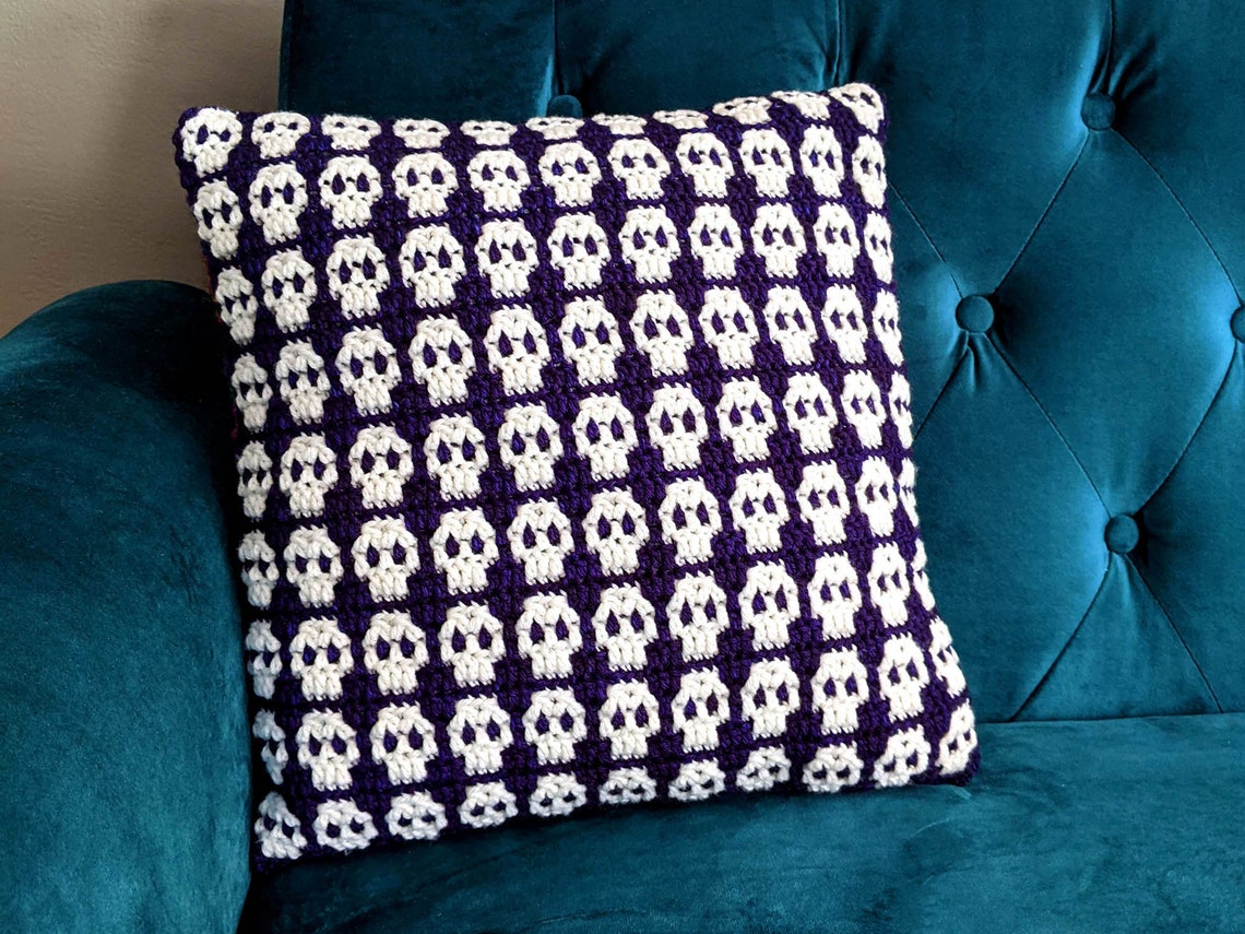 Mini Skulls Mosaic Crochet Full Pattern by Sixel Design - Etsy