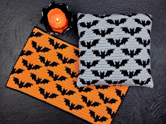 Batty Mosaic Crochet Pattern Bat Chart by Sixel Design - Etsy
