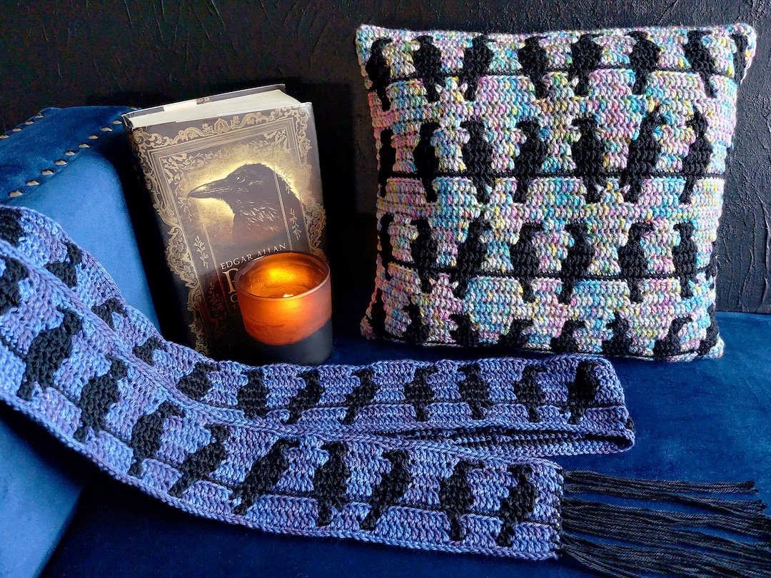 Murder of Crows Mosaic Crochet Birds Pattern by Sixel Design - Etsy