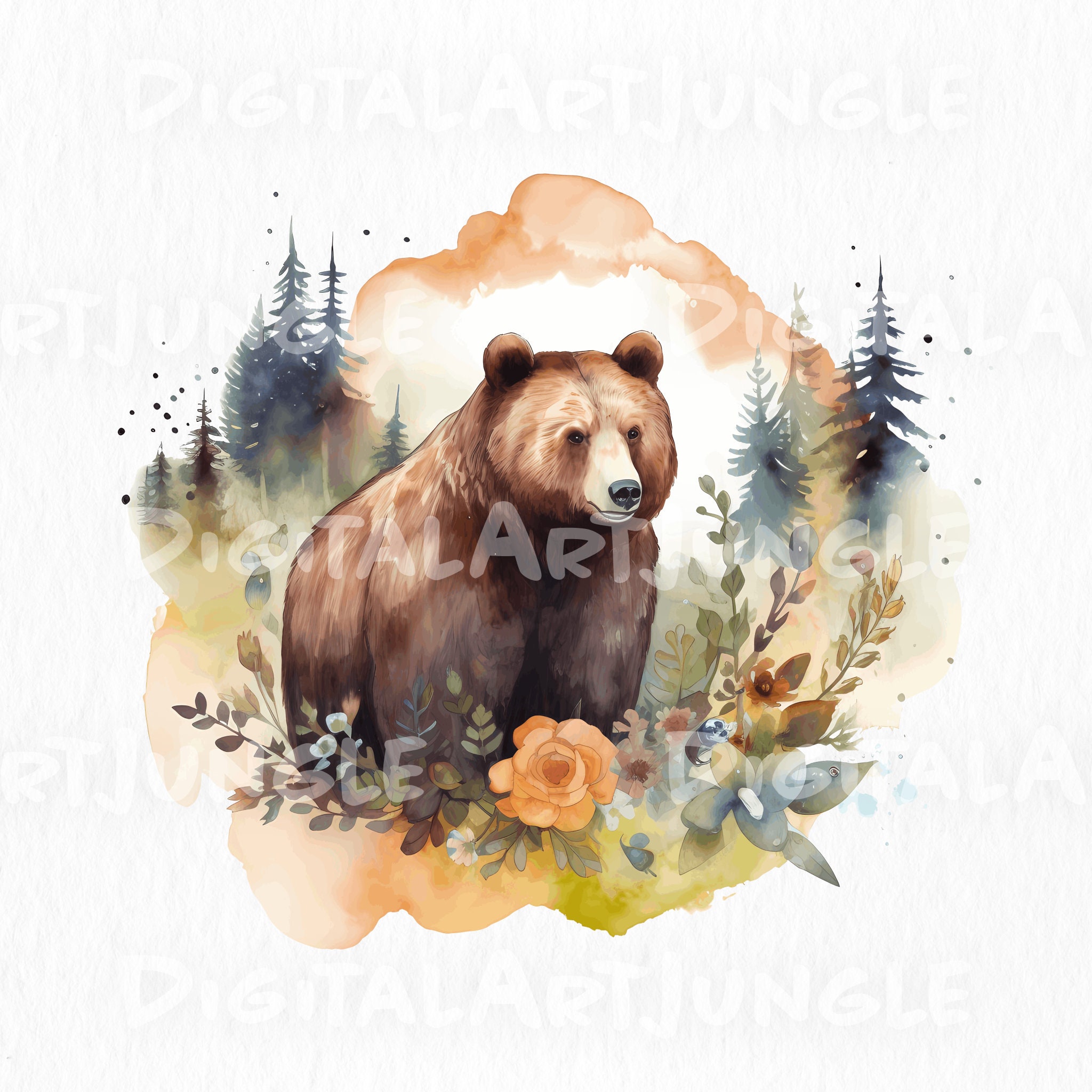 12 Bear Animal Watercolor Clipart Collection,transparent Png,high ...