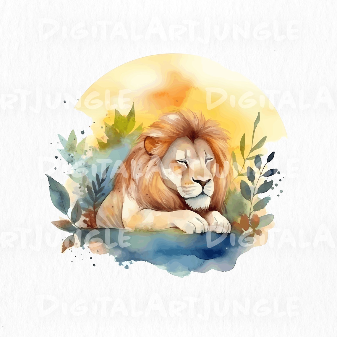 12 Lion Animal Watercolor Clipart Collection,transparent Png,high ...