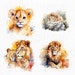 12 Lion Animal Watercolor Clipart Collection,transparent Png,high ...