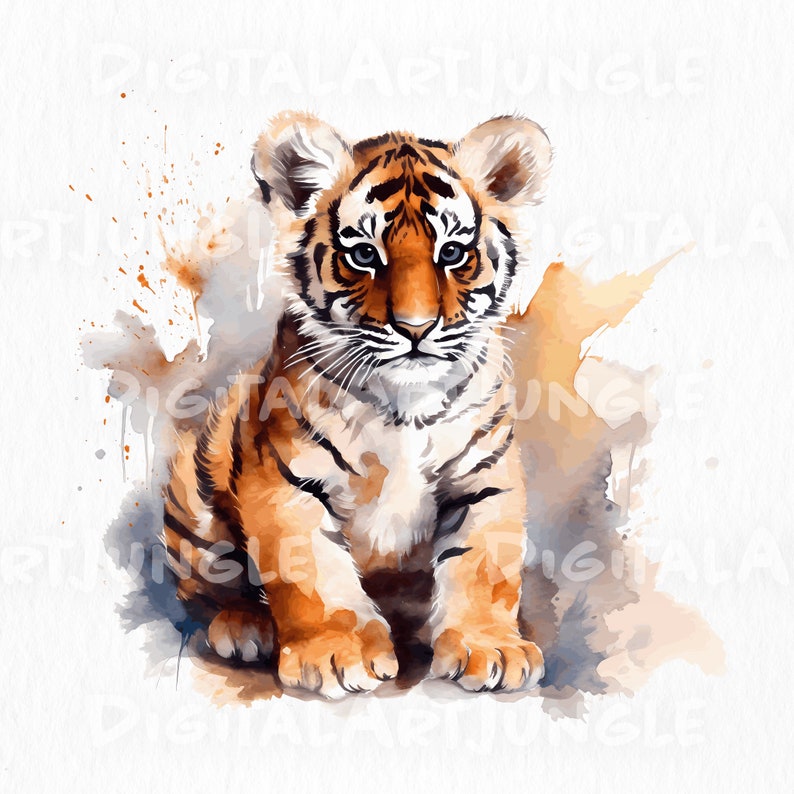 12 Tiger Animal Watercolor Clipart Collection,transparent Png,high ...