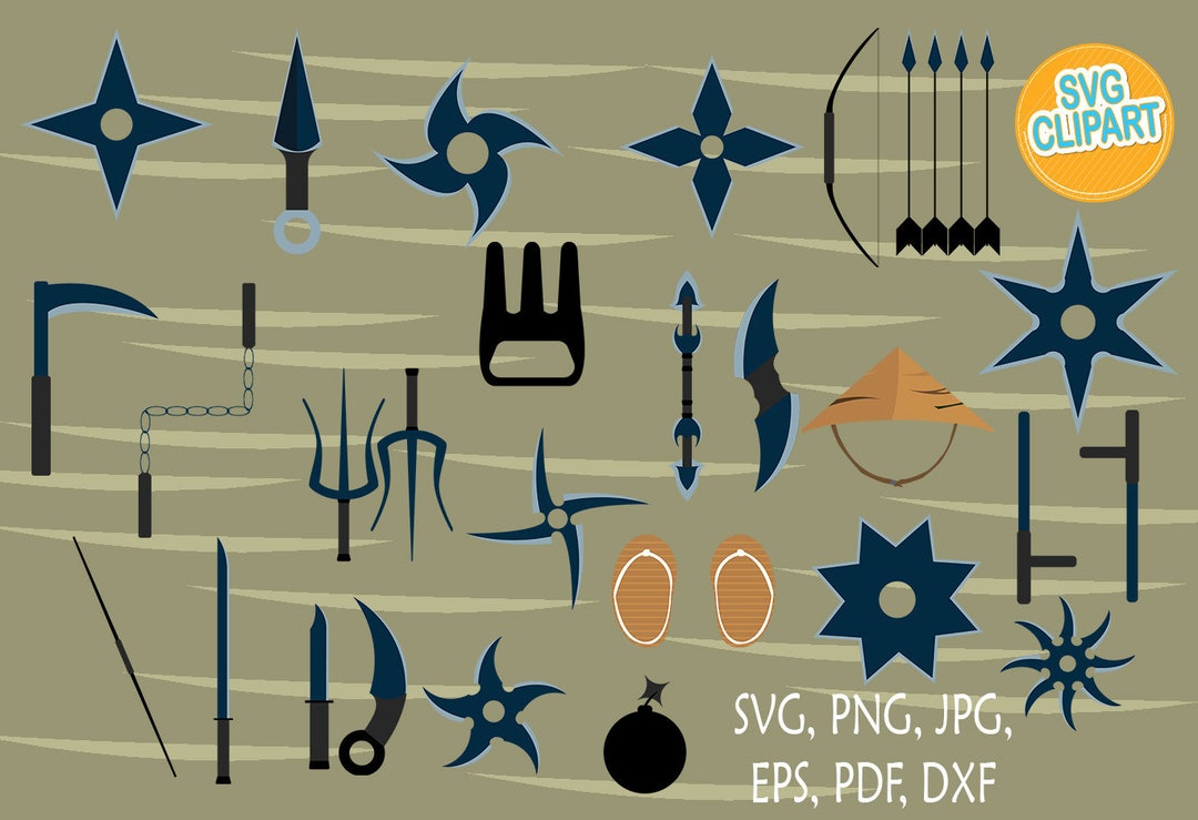 Ninja Tools SVG Bundle Ninja Svg Silhouette Cut Files for - Etsy