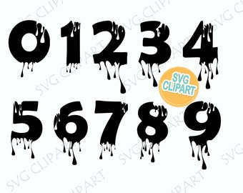 Drip Number Svg - Etsy UK