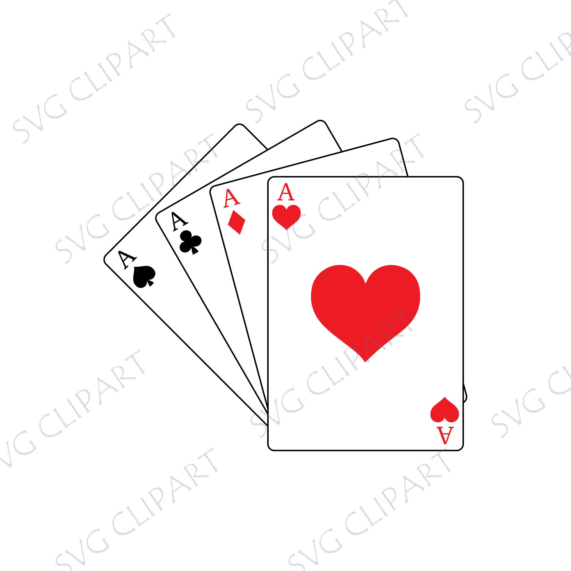 Aces Cards Svg Aces Svg Cards Playing Silhouette Vector - Etsy