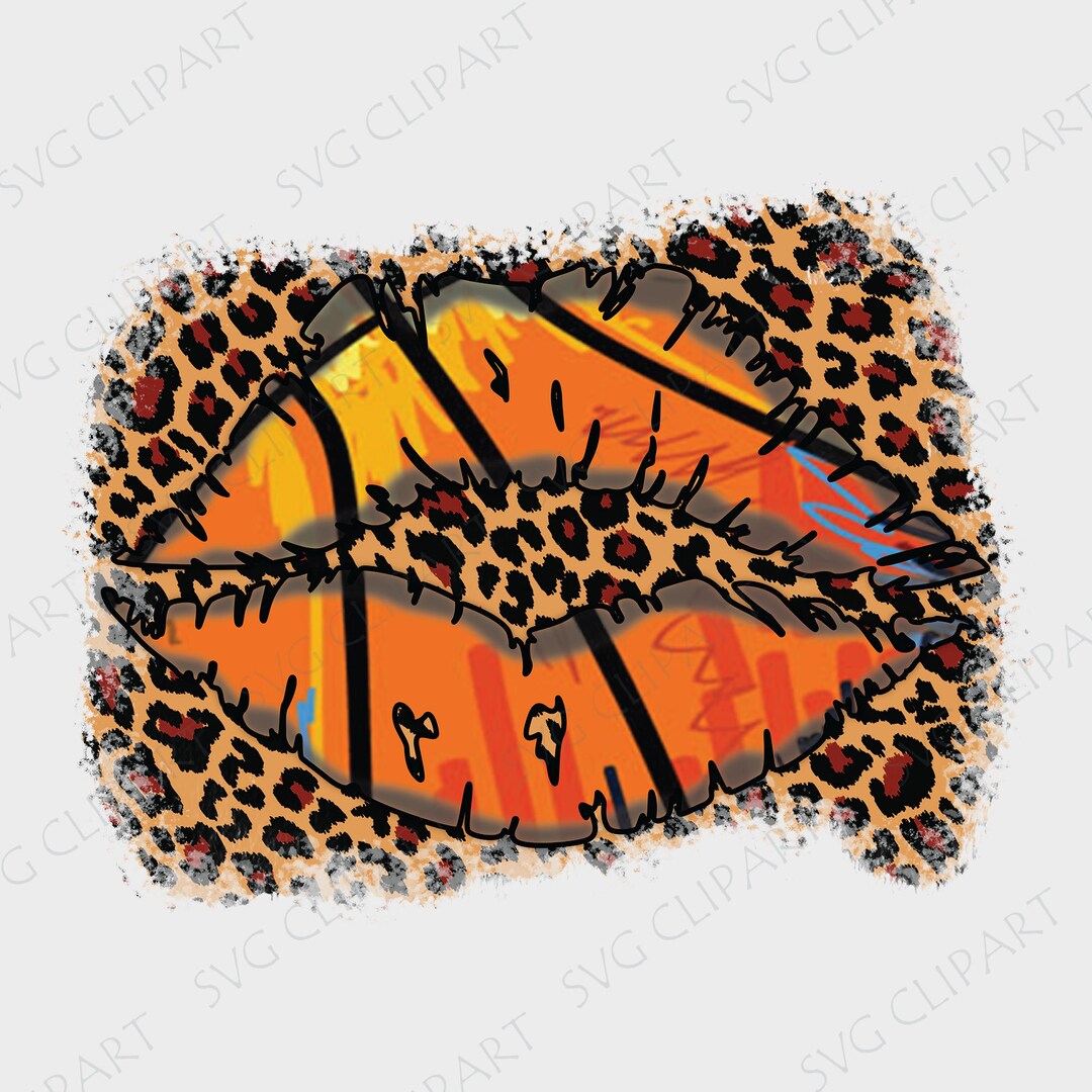 Cheetah Print Basketball Lips PNG Sublimation Design Heat Transfer ...