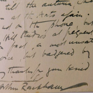 Famed British Illustrator ARTHUR RACKHAM, Autograph Letter Signed ...