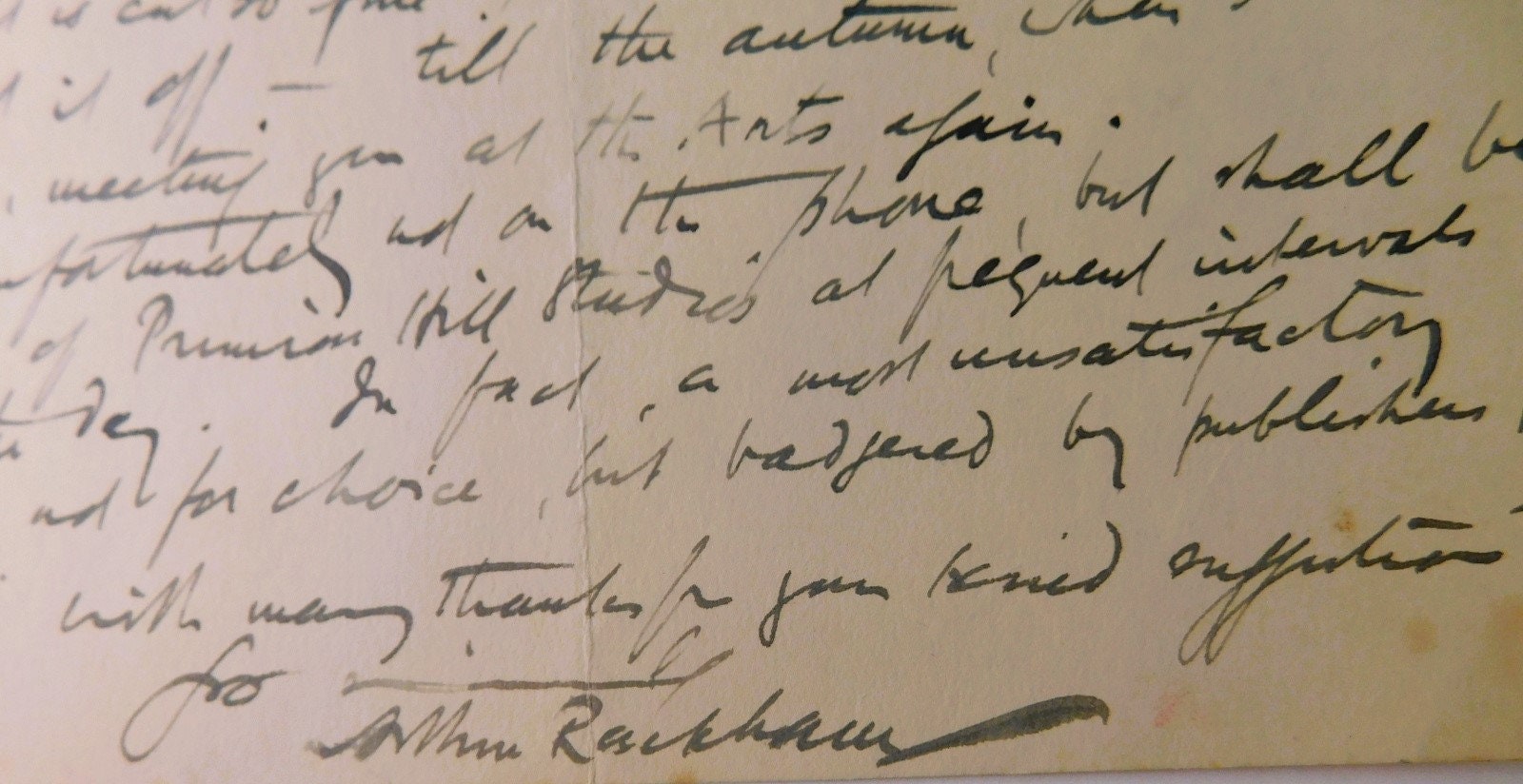 Famed British Illustrator ARTHUR RACKHAM, Autograph Letter Signed ...