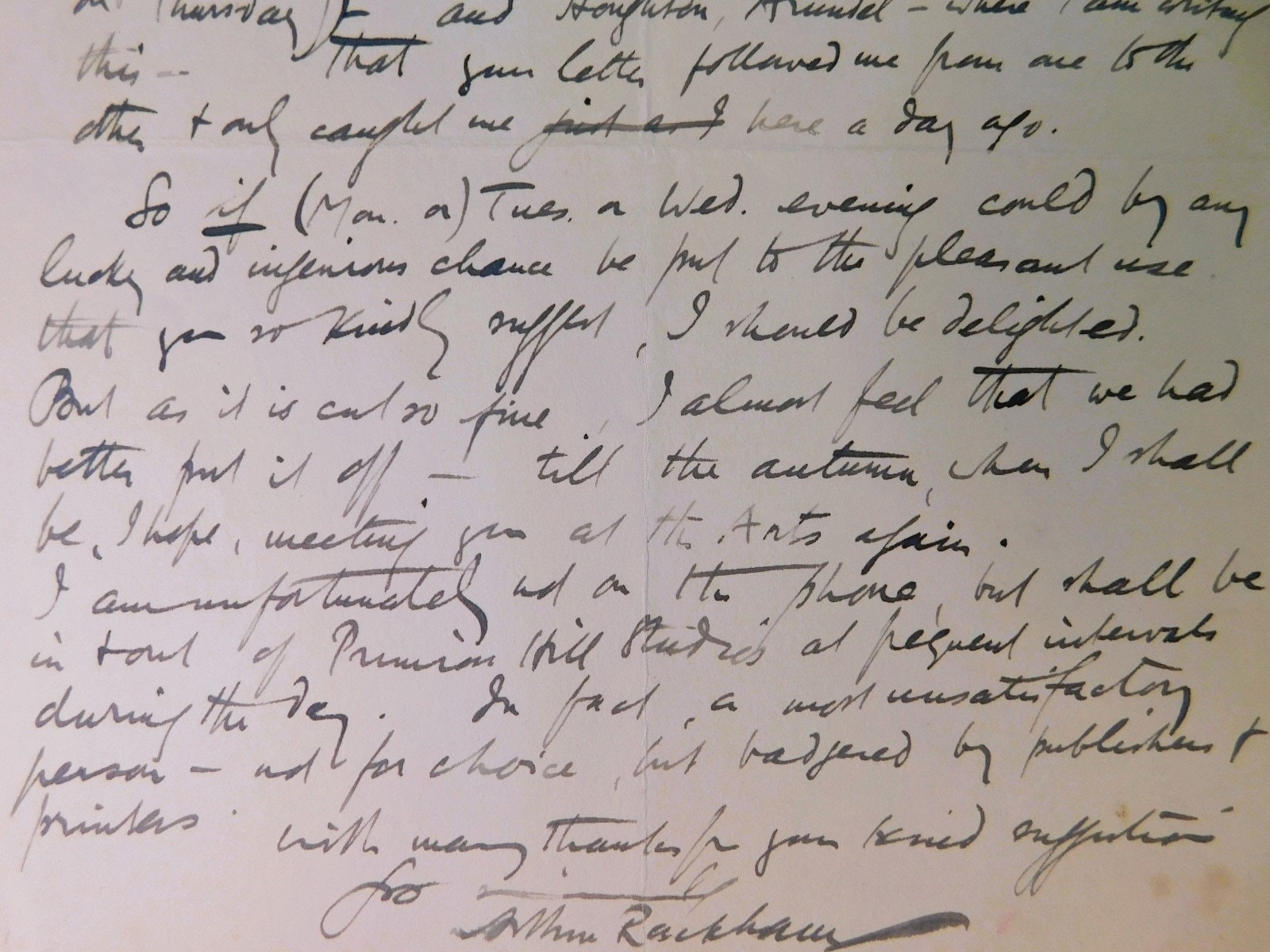 Famed British Illustrator ARTHUR RACKHAM, Autograph Letter Signed ...