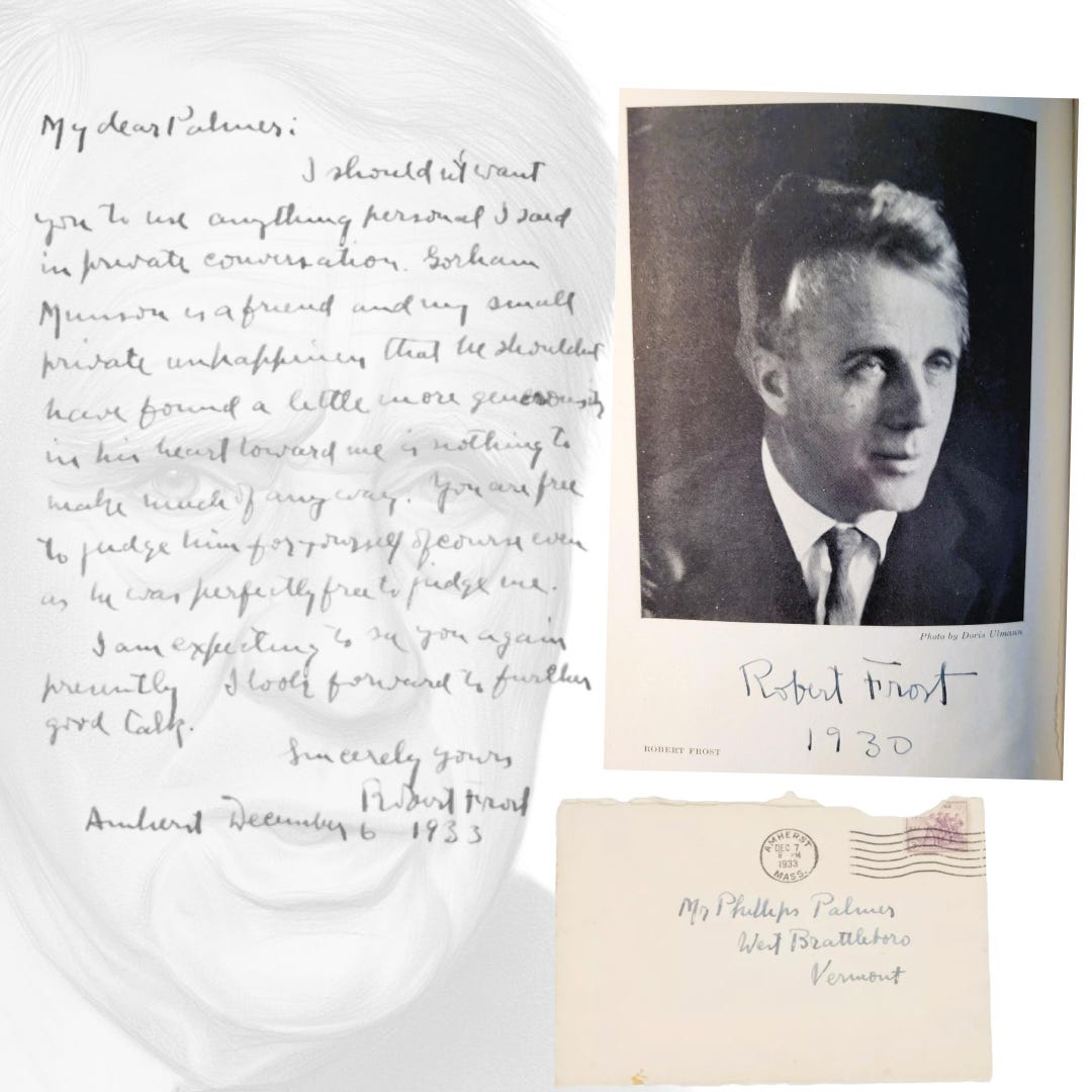 RARE Robert Frost Signed Book and Autograph Letter (ALS) Regarding ...