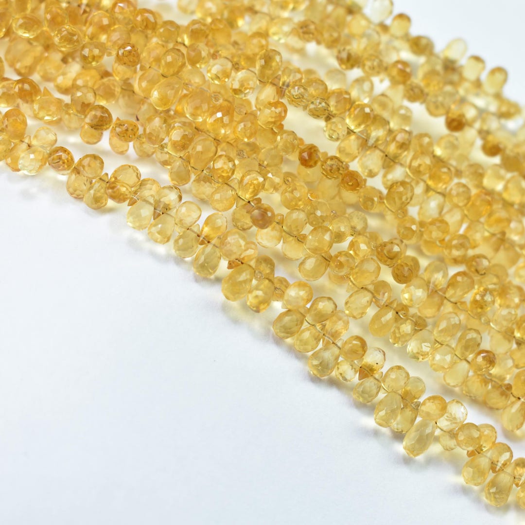 Citrine Faceted Drops Beads, Citrine Briolette Beads, AAA Citrine ...