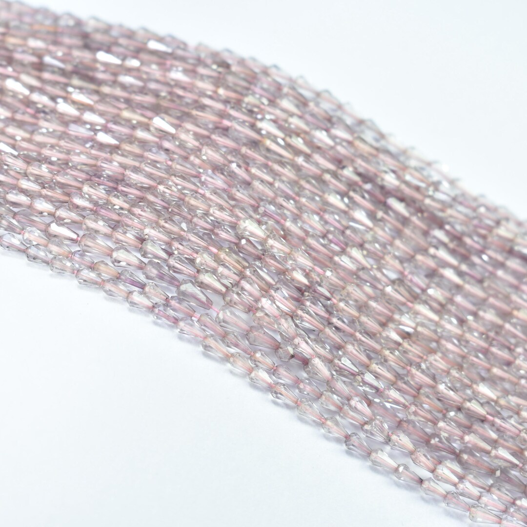 Crystal Quartz Pink Coated Straight Drill Drops, Crystal Quartz Faceted ...