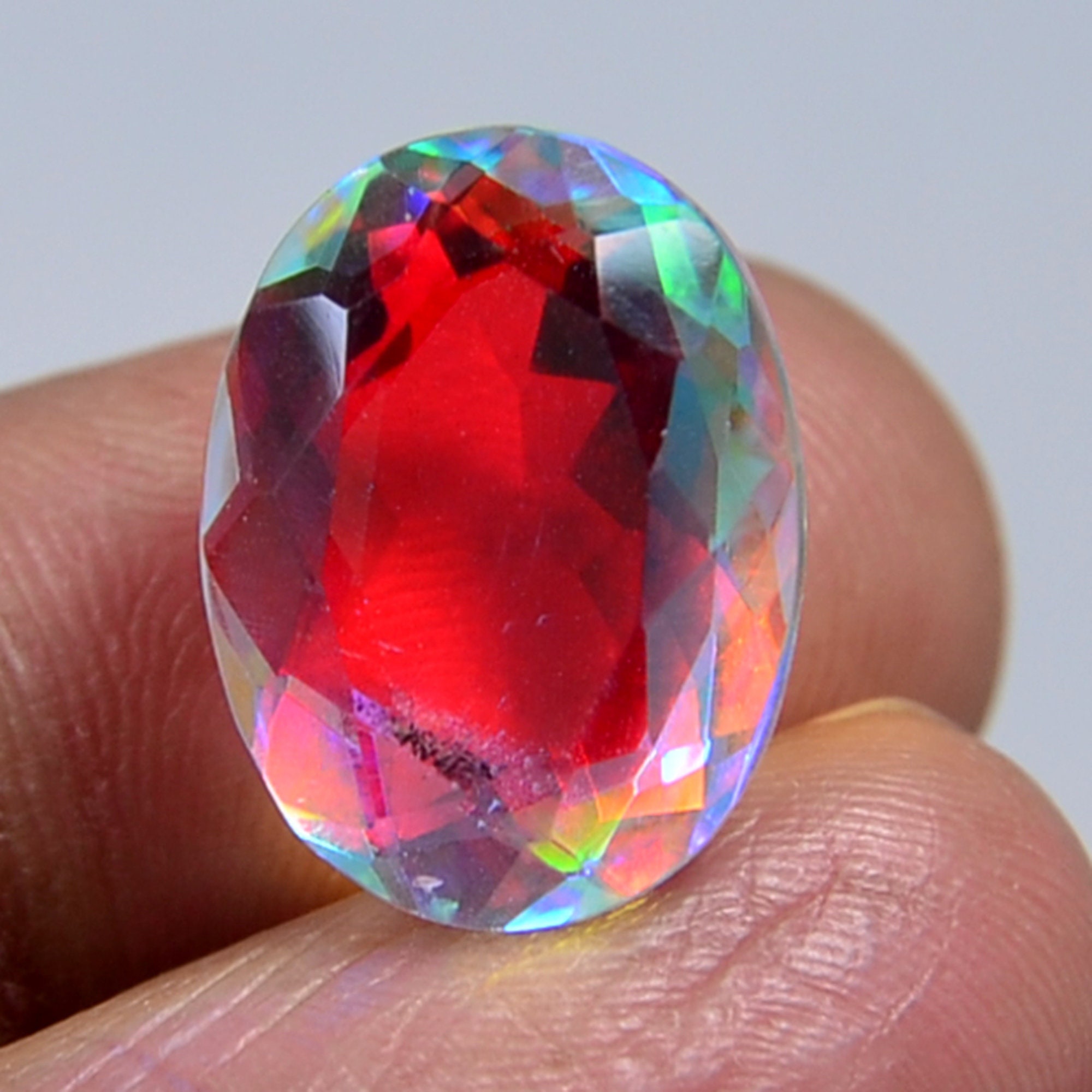 Lovely Blue Fire Mercury Mystic Topaz Oval Cushion Faceted - Etsy